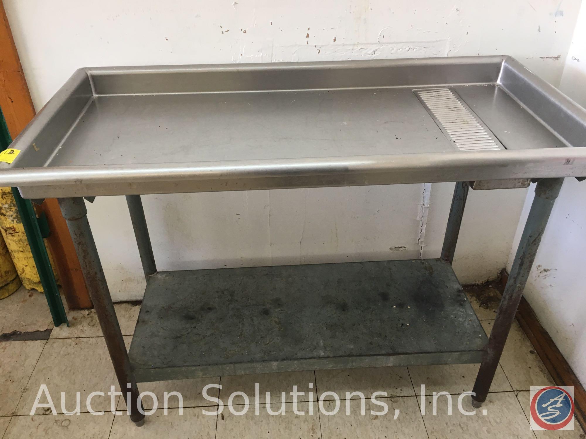 SS Trough Table w/ Drain and Galvanized Bottom | Proxibid