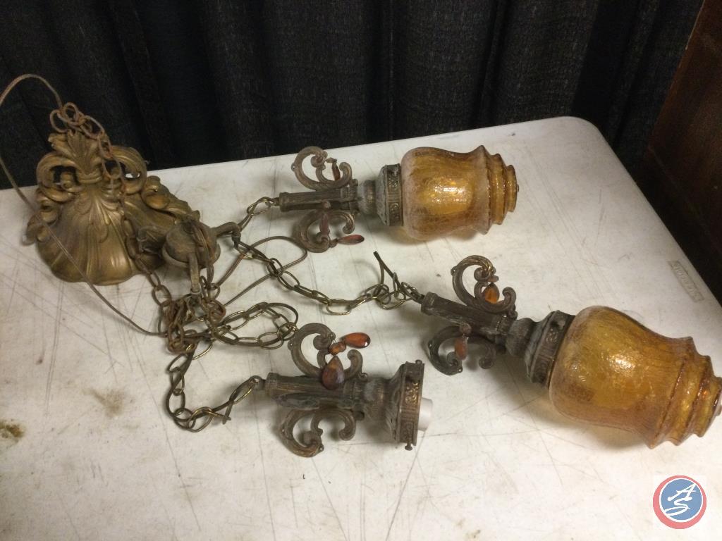 Hanging light fixture is missing one of the | Proxibid