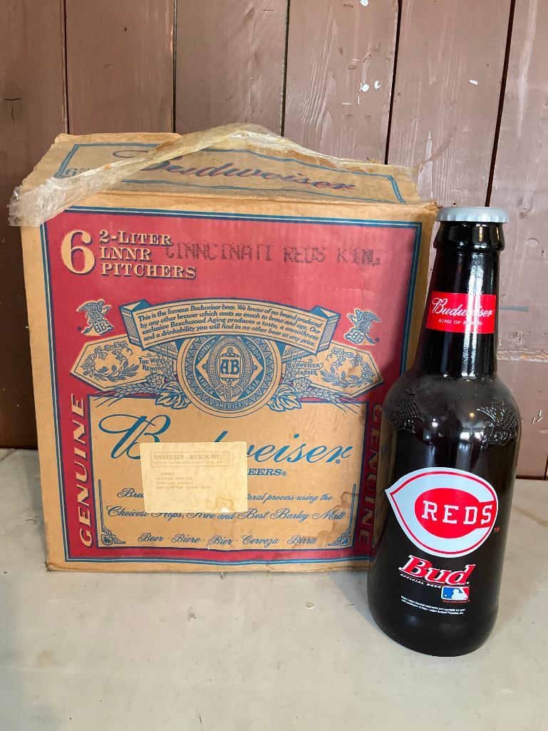 Glass Budweiser Cincinnati Reds Collector Bottle | Proxibid