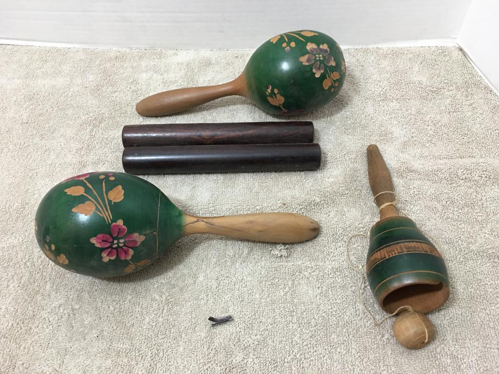 Musical Instrument Lot Incl Maraca's and Wood | Proxibid