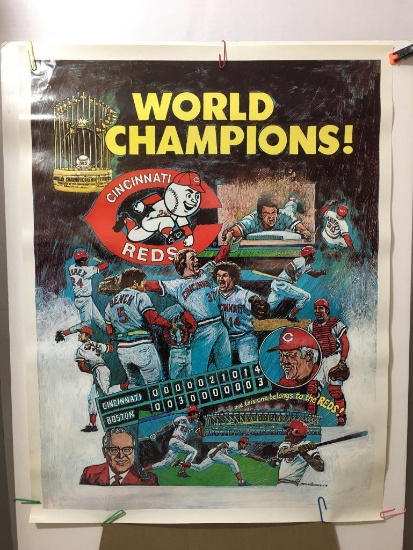 Vintage Cincinnati Reds World Champions Poster 1975 | Estate & Personal ...