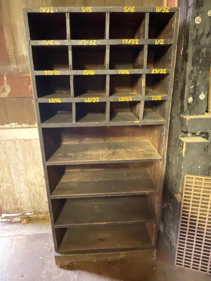 Tall Vintage Wooden Barn Storage Piece | Heavy Construction Equipment ...