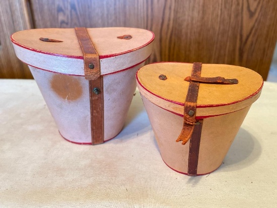 Vintage Nesting Set of Cardboard/Leather Containers | Online Auctions ...