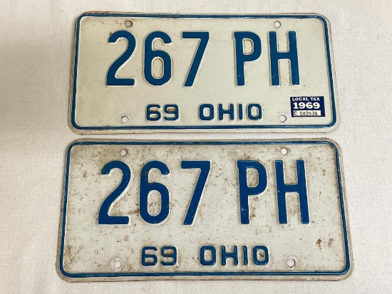 Matching Set of Metal Ohio License Plates - 1969 | Art, Antiques ...