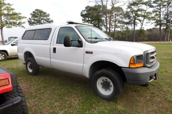 #402 1999 FORD F250 REG CAB 4X4 59872 MILES AUTO TRANS 5.4 L ENG AM FM ...