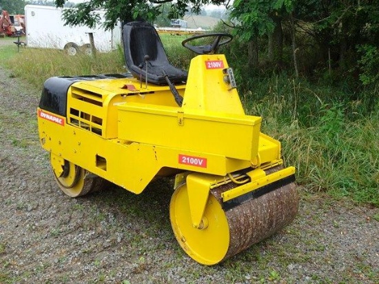 1996 DYNAPAC Model 2100V Tandem Roller, s/n 962056, powered by Briggs ...