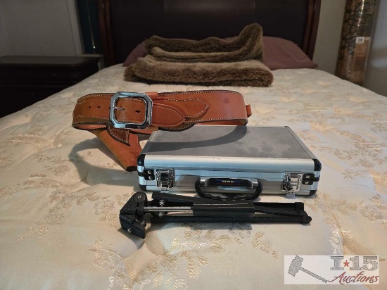 Bianchi Gun Belt with Holster Dac Gunmaster cleaning kit and Tripod ...