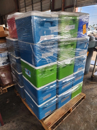 (1) Pallet of Red/Blue/Green Ice Coolers | Estate & Personal Property ...