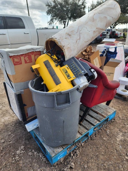 Dewalt D55166 Compressor, Plastic Trash Bin, Red Waiting Chair, Group ...