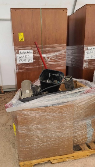 (3) Cherry Wood 5-Shelf Bookcases, Box of Plastic Conduit, Box of ...