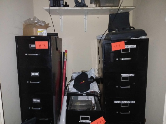 (4) File Cabinets, (1) 2-Drawer Cabinet, (1) Wall-Mounted Dry Erase ...