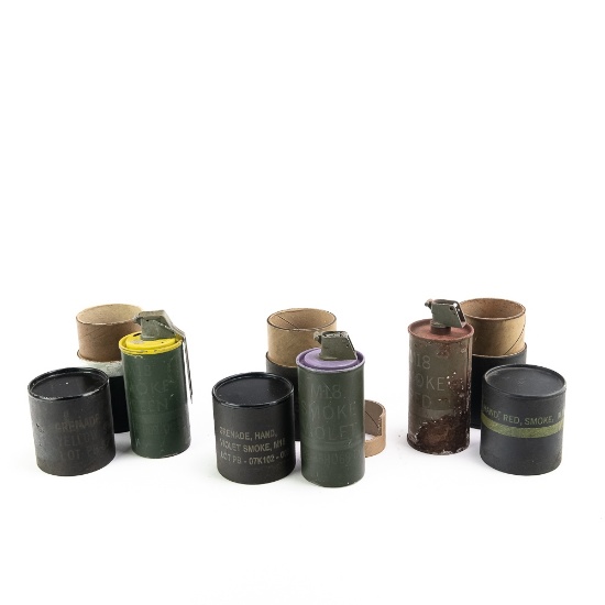 US M18 Smoke Grenade Lot (3) Various Markings | Online Auctions | Proxibid