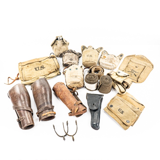 Huge WWI US Gear Lot-Canteen, Map Case, Holster | Guns & Military ...