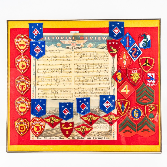WWII US USMC Marine Patch Collection Display | Guns & Military ...