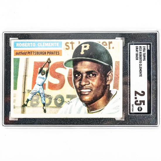1956 Topps #33 Roberto Clemente Grey Back SGC 2.5 | Art, Antiques ...