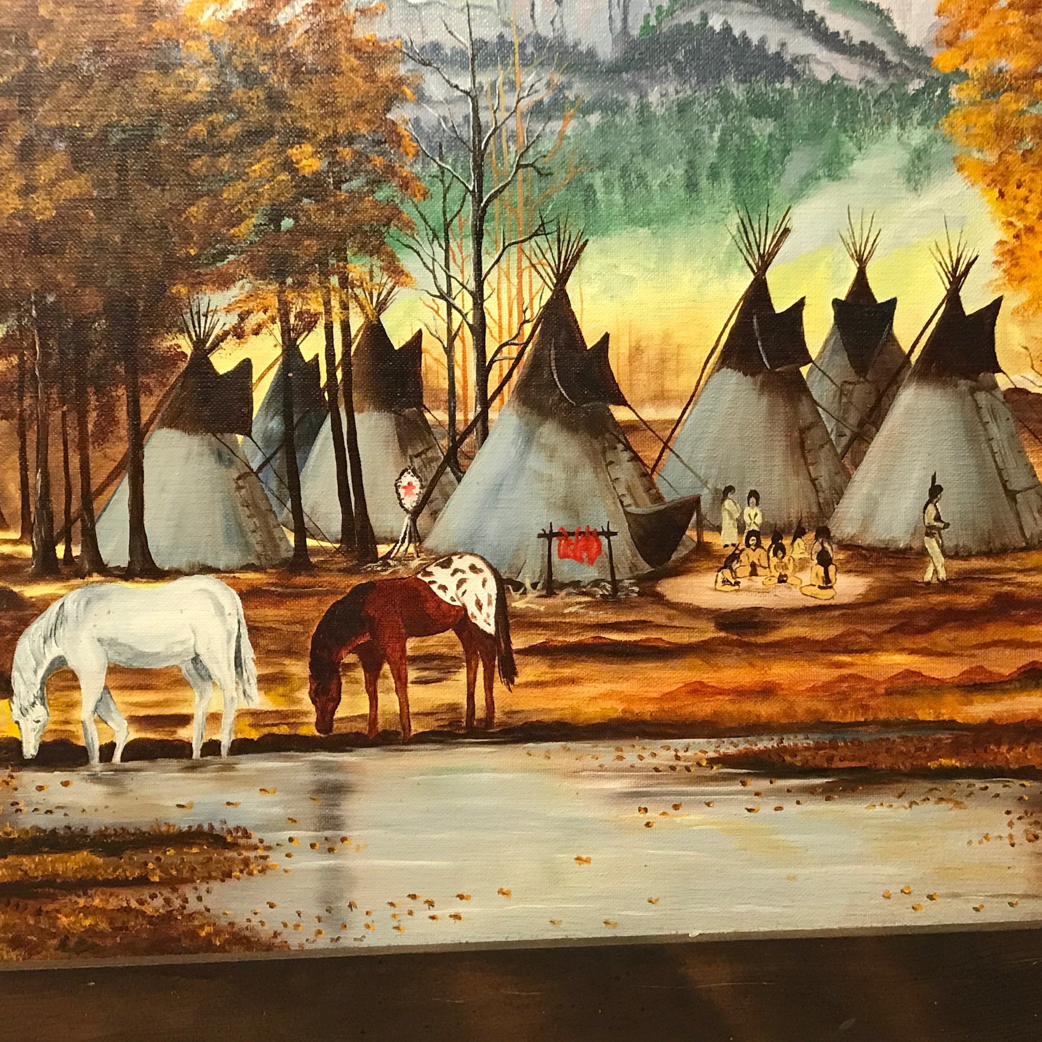 Native American Village Scene