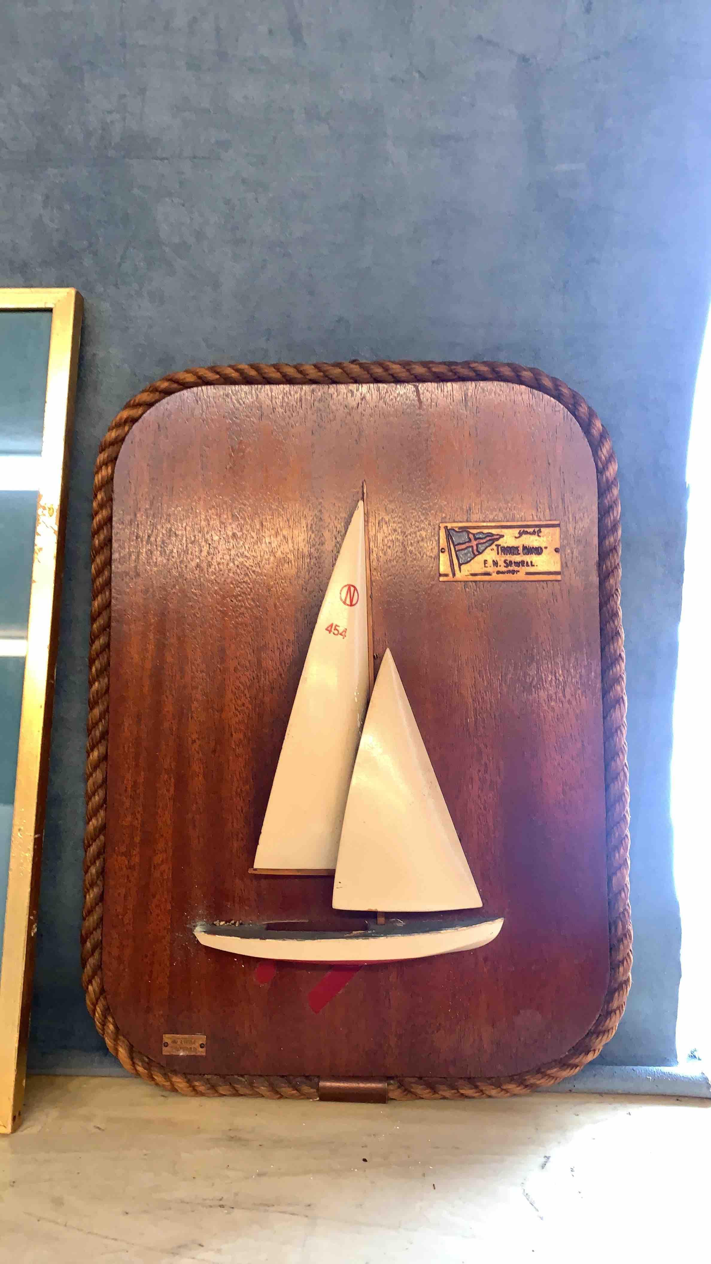 The Little Shipyard wood hand carved ship plaque | Proxibid