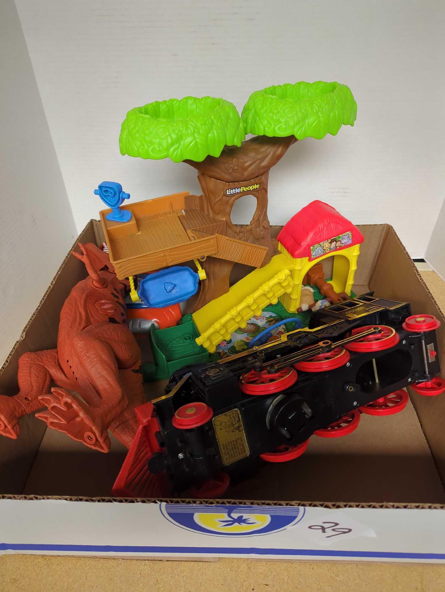 kids toys- little people tree house, t rex, echo | Proxibid