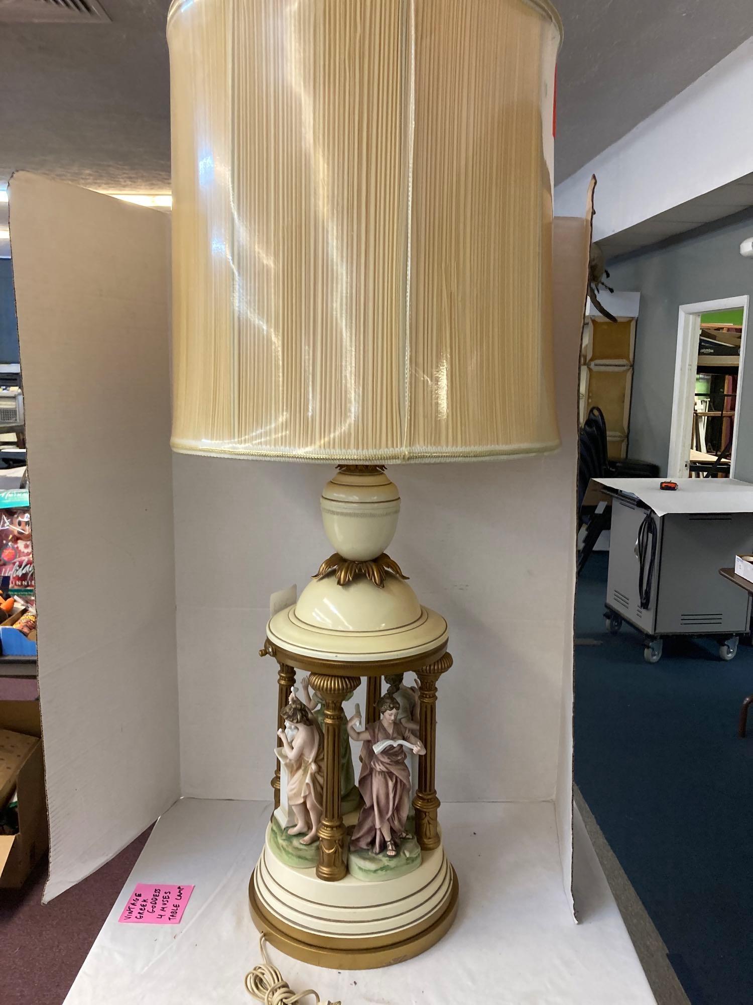 Grecian Goddess Floor Lamp Roine 23.75"H Grecian Goddess Beaded Table