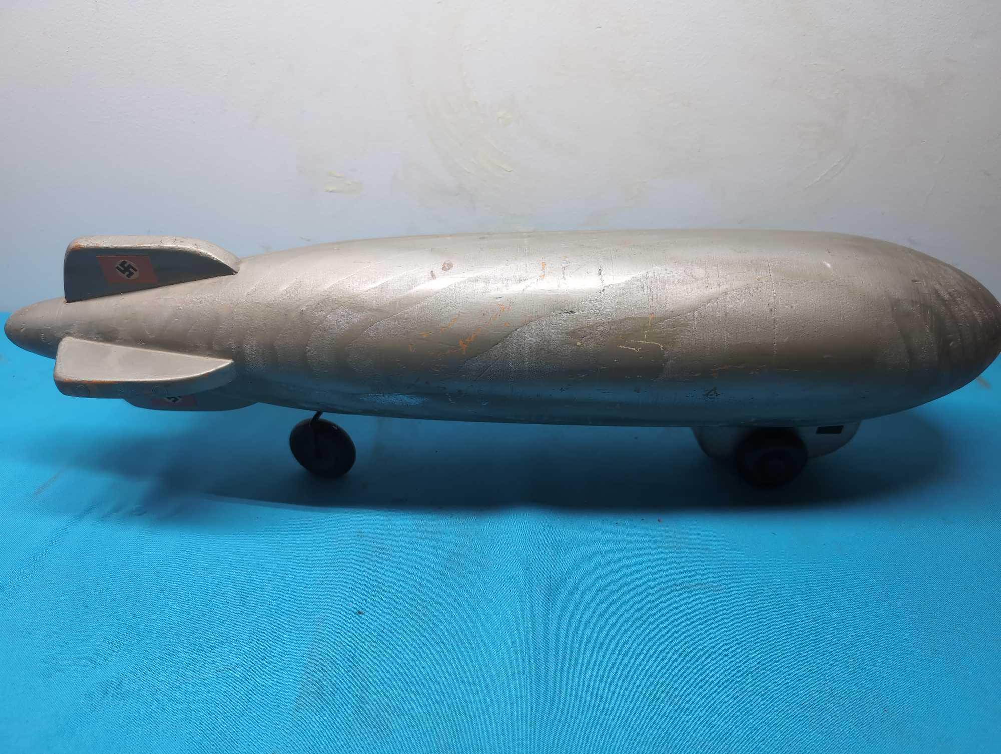 Wooden zeppelin toy with German decals | Proxibid