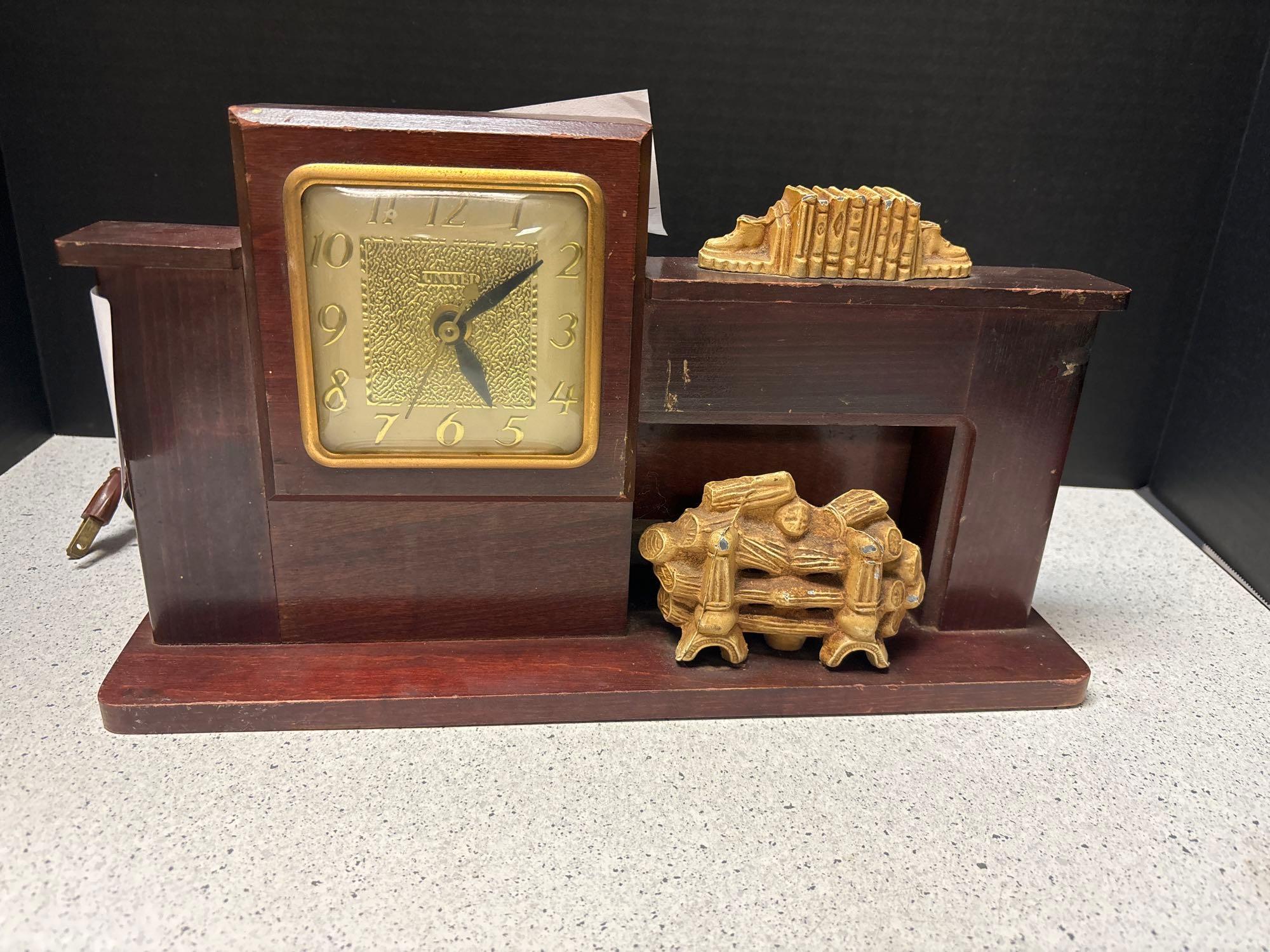 vintage united clock corporation mantle clock | Proxibid