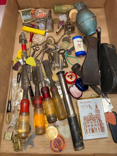 tools vintage keys fake grenade playing cards etc. | Online Auctions ...