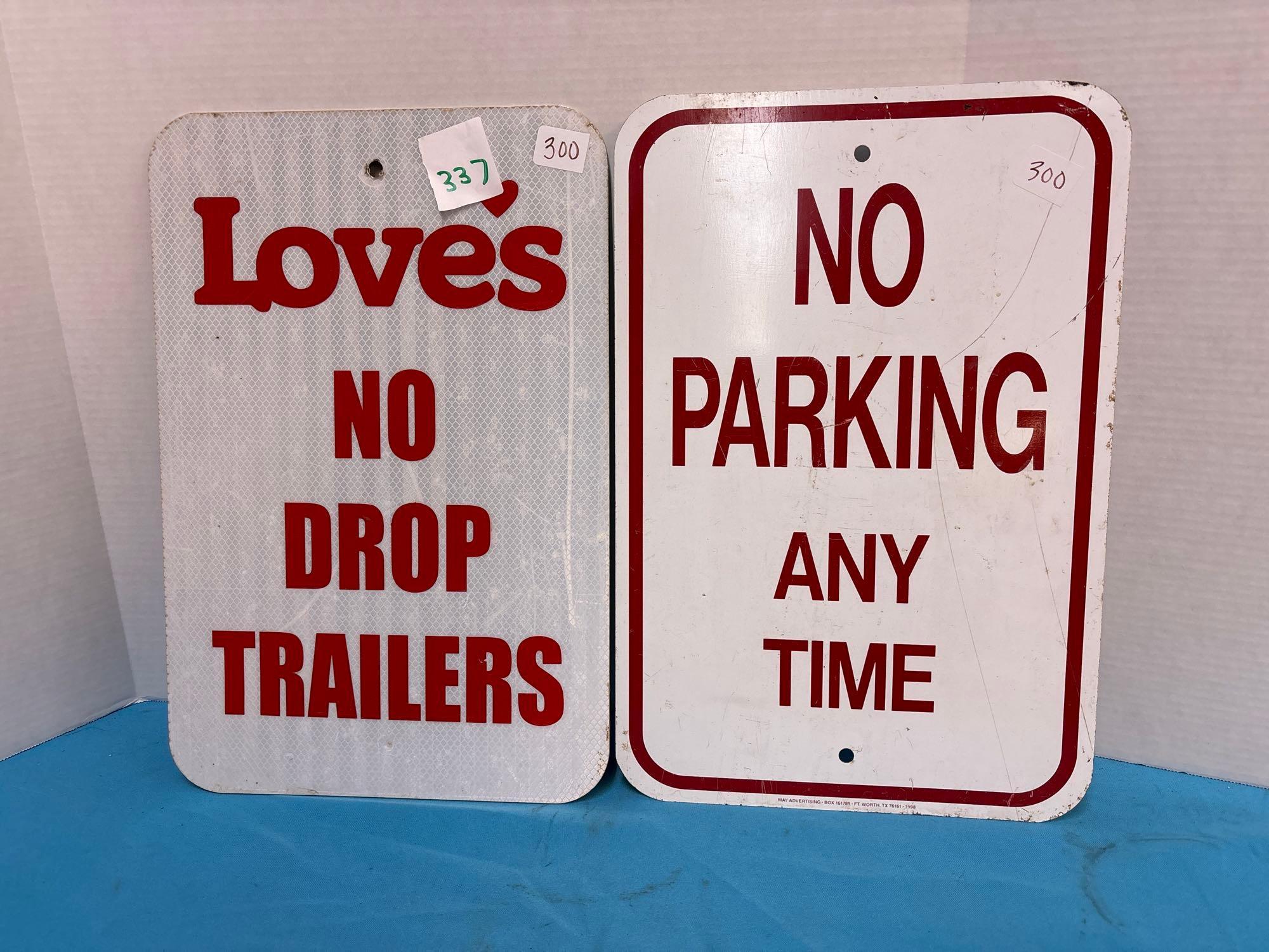 no parking anytime loves no drop trailers metal | Proxibid