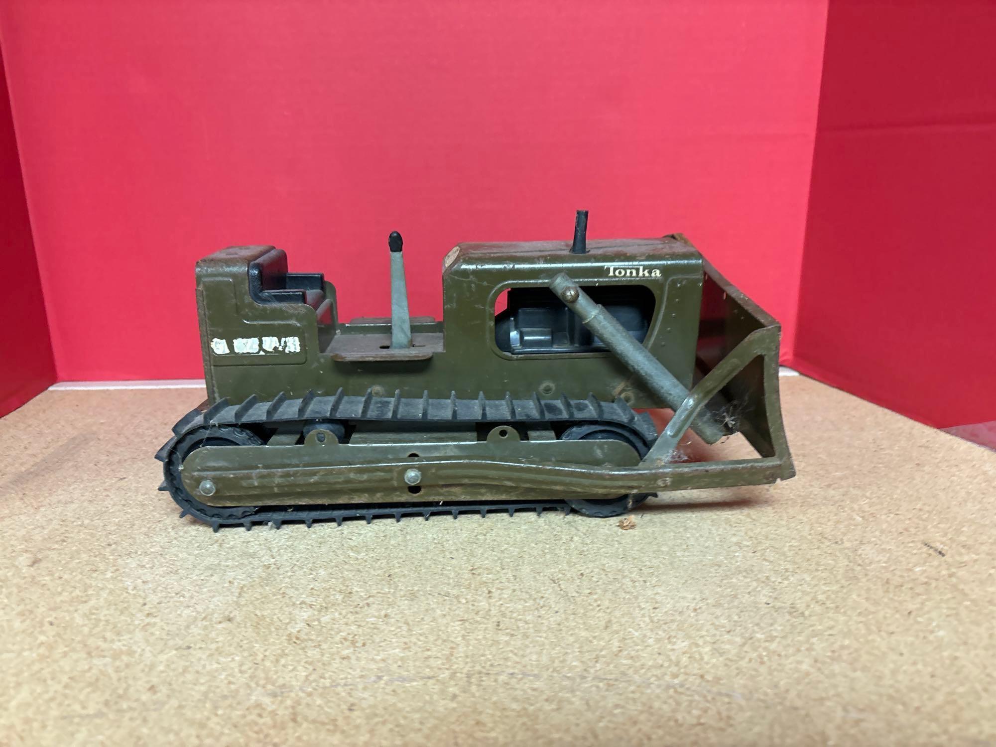 vintage Tonka Army green bulldozer | Proxibid