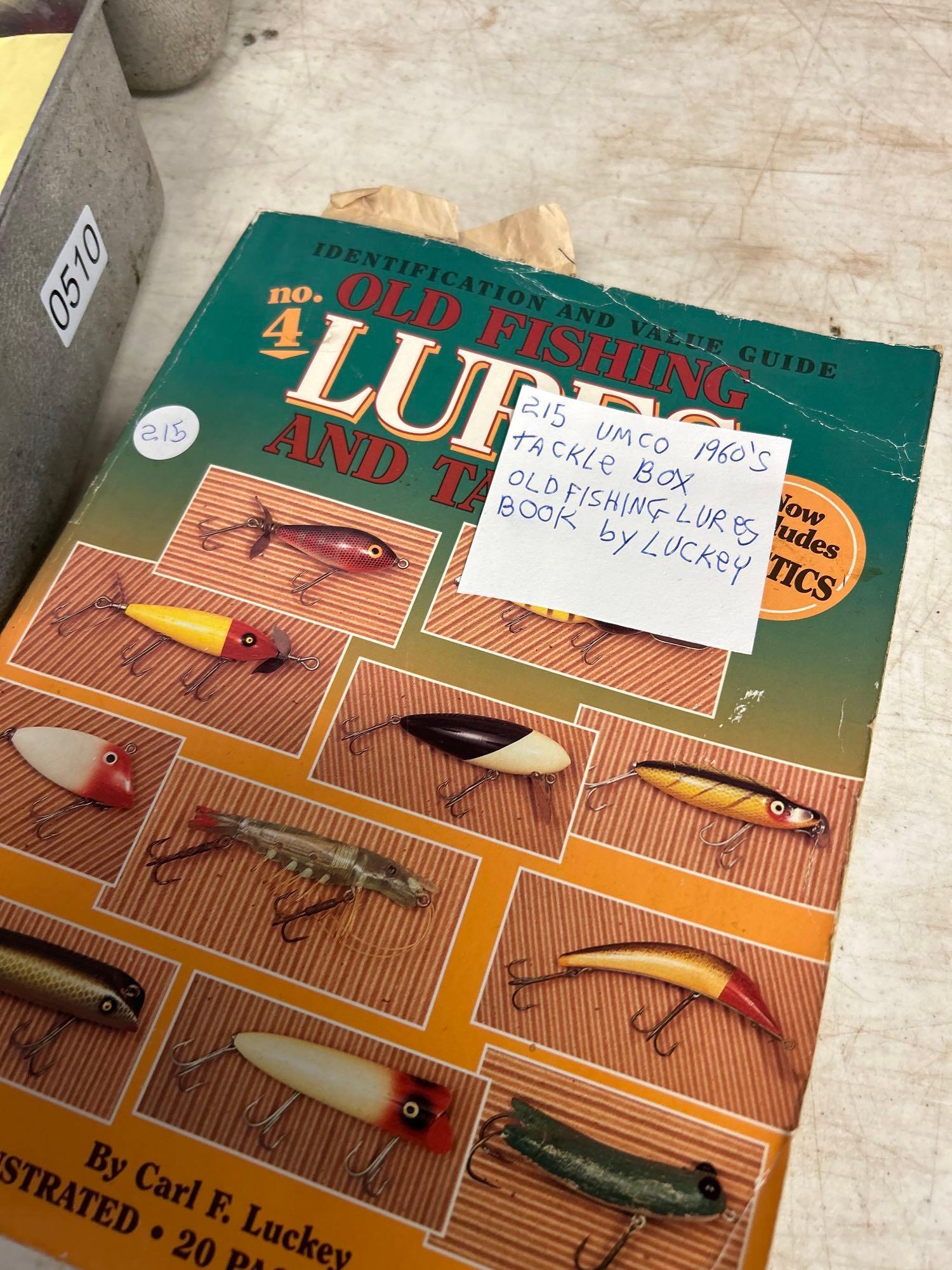 1960s tacklebox old fishing, lures and book | Proxibid