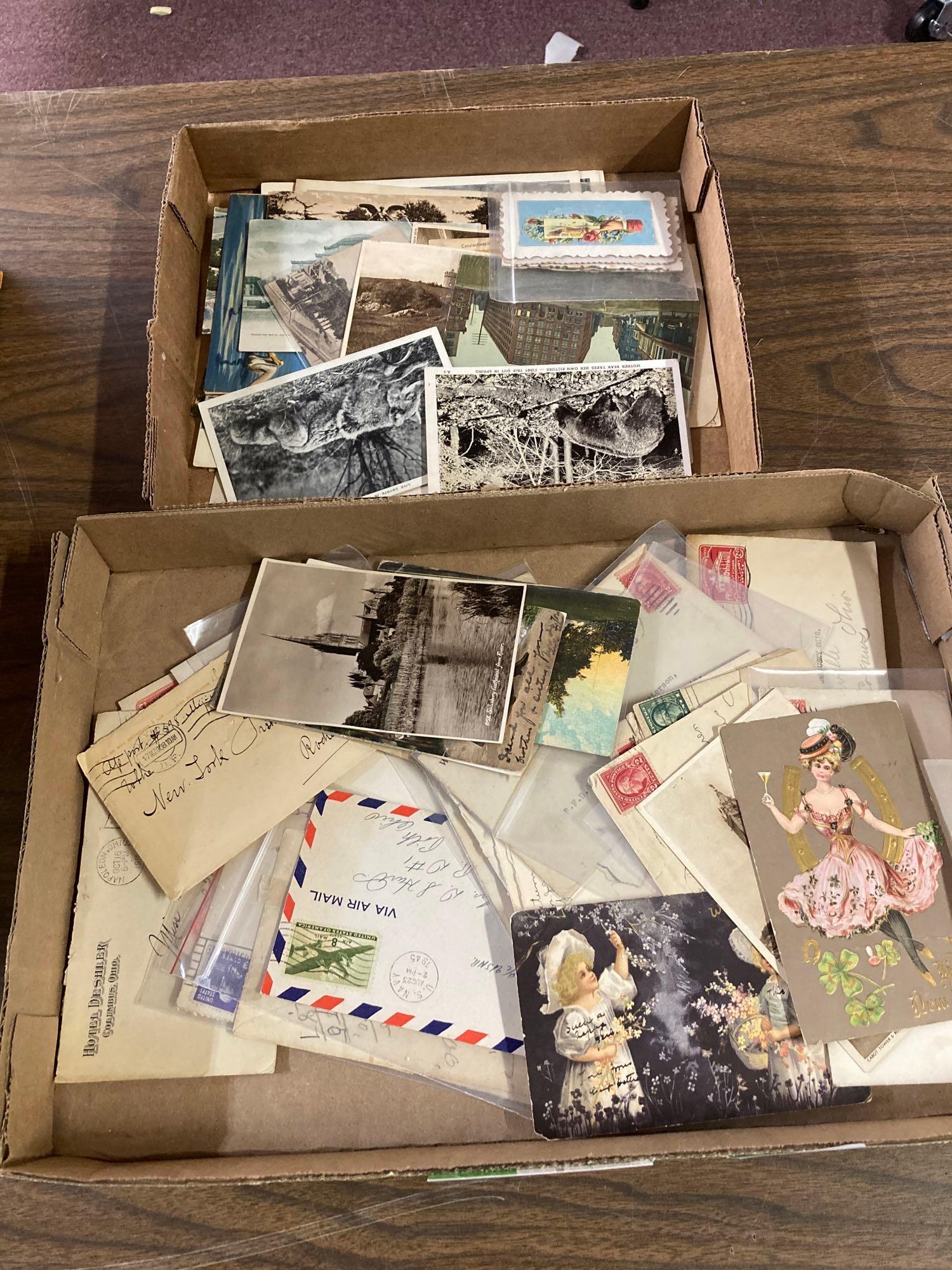 Two lots of old envelopes and postcards | Proxibid