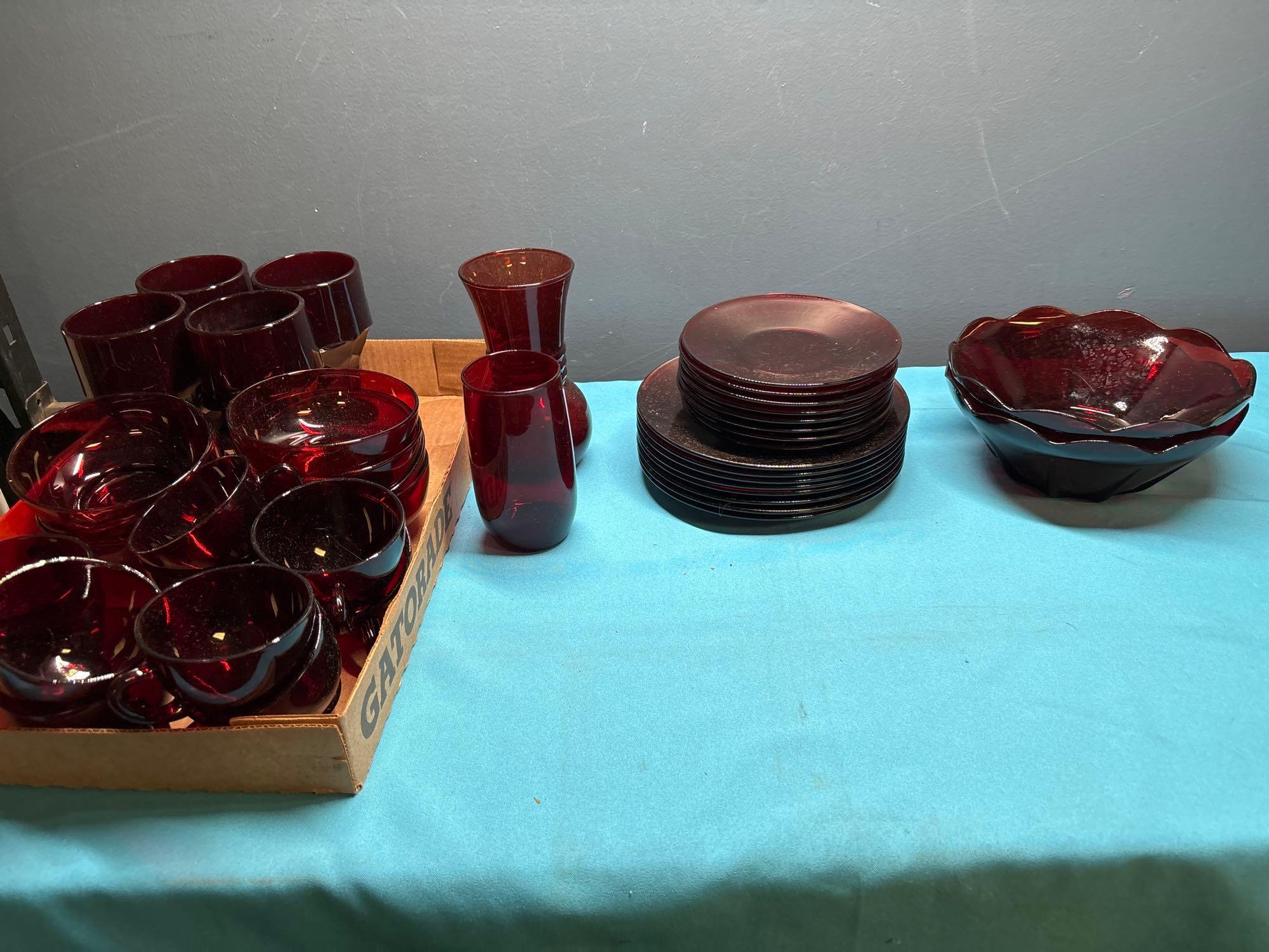 large collection of red glass | Proxibid