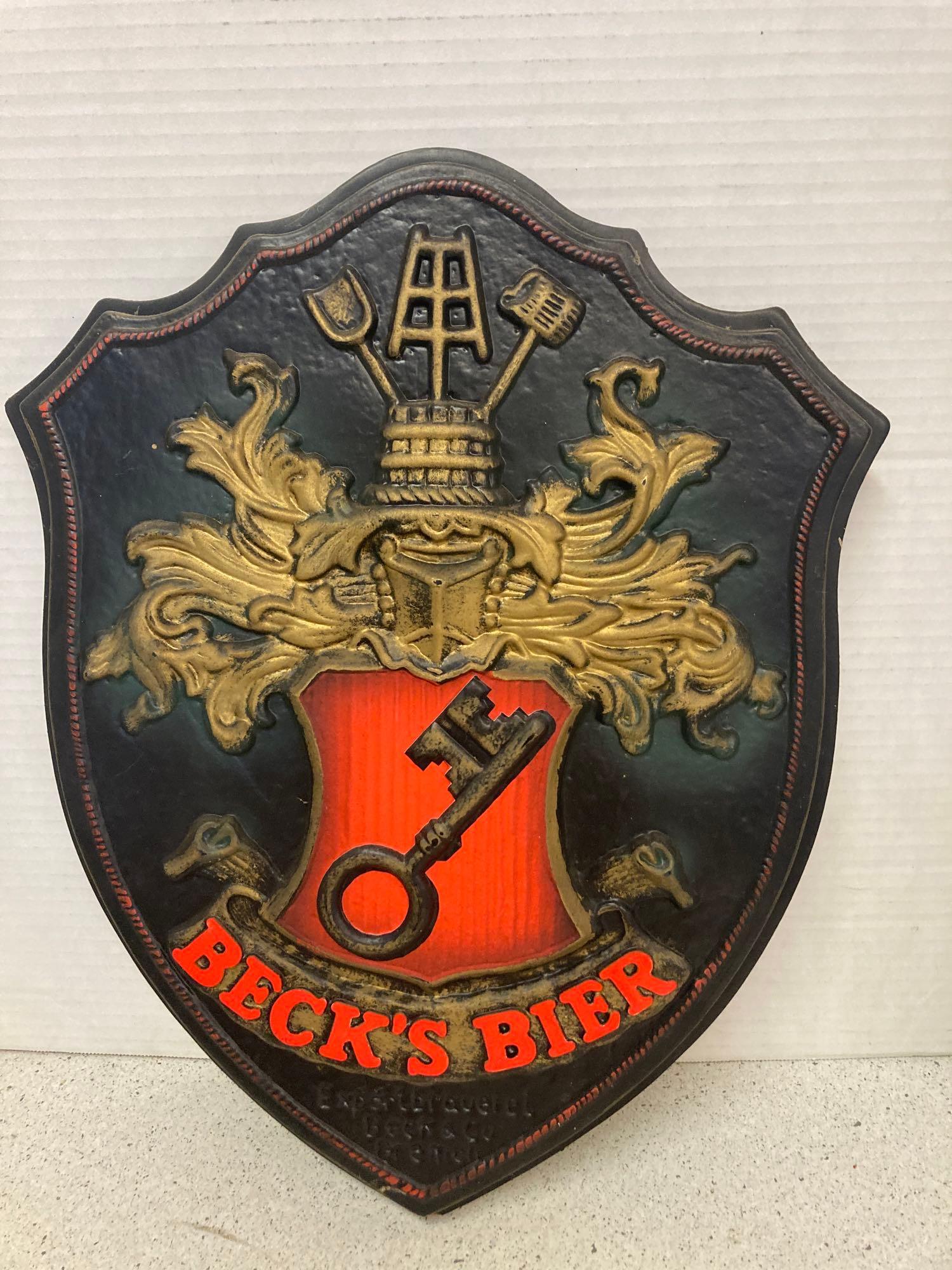 Becks Bier beer shield sign | Proxibid
