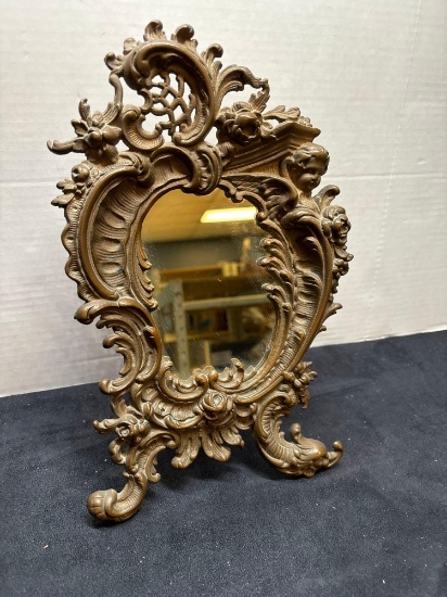 French gilt Brass rococo style table mirror | Estate & Personal ...