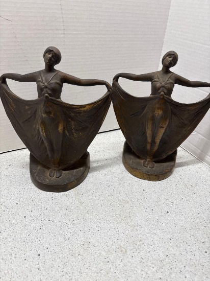 antique art deco dancing lady bookends | Online Auctions | Proxibid