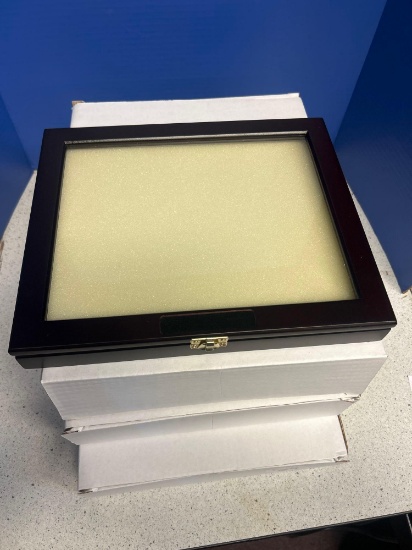 3 hinged glass top display cases, new in boxes | Estate & Personal ...