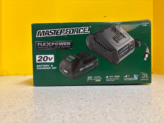 Master force, 20 V battery and charger kit | Estate & Personal Property ...