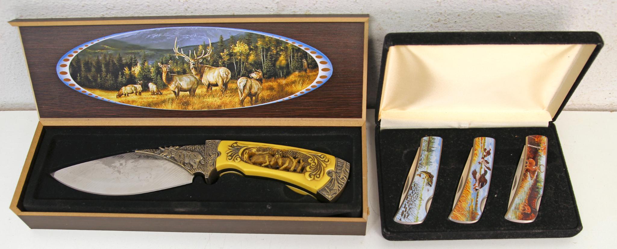 Cased Set of 3 Wildlife Collector Folding Knives | Proxibid
