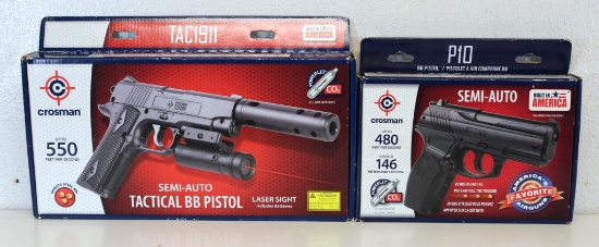 2 New in Box Crosman Semi-Auto BB Pistols - Models P10 and TAC1911 w ...
