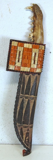 Rare! 1880's Seneca Native American Indian Quillwork and Rawhide Sheath ...