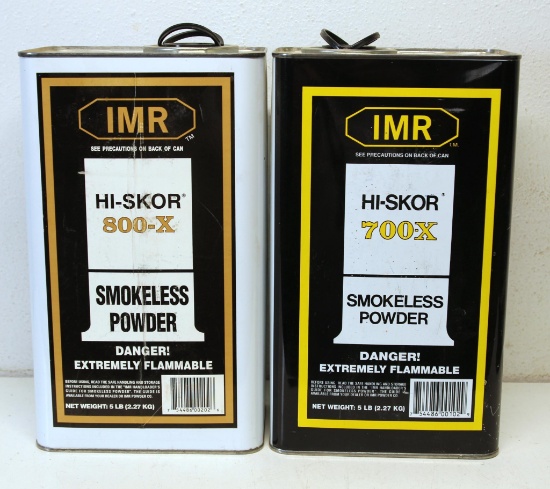2 Full 5 Pound Cans IMR Hi-Skor Smokeless Gun Powder - 1 Can 800-X and ...