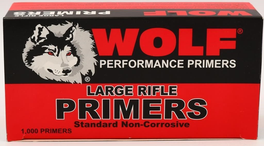 1000 Count Of Wolf Large Rifle Standard Primers | Proxibid