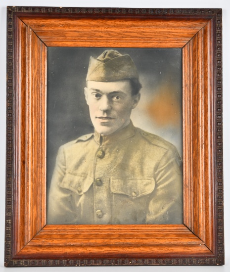 WWI Era Portrait Photograph of a Doughboy Soldier in Oak Frame | Guns ...