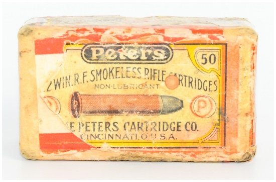 Peters Ammo Co. .22 WIN.R.F. Smokeless Rifle Ammo Collector Box 50 ...