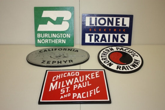 LOT OF 5 VINTAGE RAILROAD RAIL PLAQUES, REPRODUCTION SIGNS | Online ...