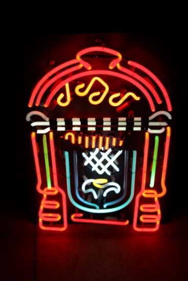 LARGE VINTAGE NEON WURITZER 1015 JUKEBOX DINER/RESTAURANT WALL LIGHT-UP ...