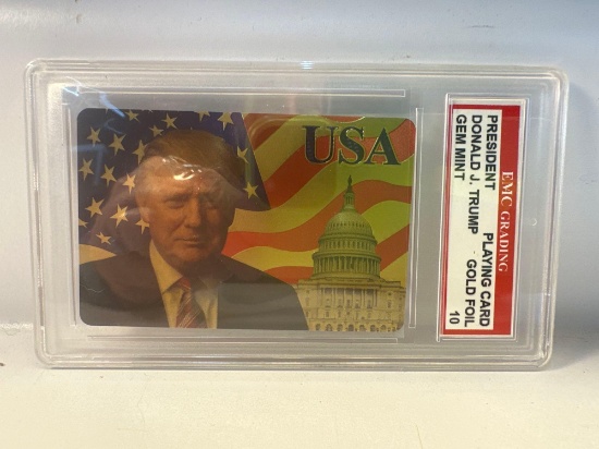 Donald J Trump Gold Foil Graded Card GEM Mint 10 | Online Auctions ...