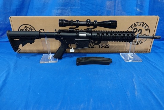 SMITH & WESSON 22 LR SEMI-AUTO RIFLE MOD: M&P 15-22 W/ REDFIELD SCOPE S ...