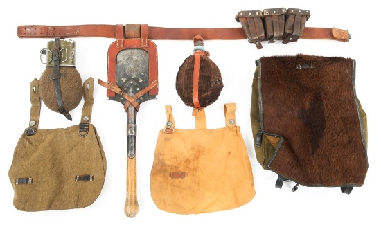 WWII GERMAN PONY PACK AMMO POUCH & FIELD GEAR LOT | Guns & Military ...