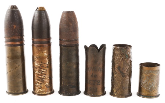 WWI ARTILLERY SHELLS TRENCH ART | Guns & Military Artifacts Militaria ...