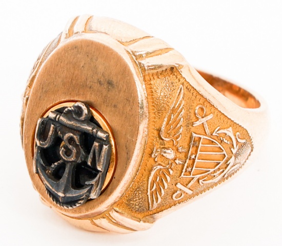 WWII US NAVY 10K GOLD SIGNET RING | Guns & Military Artifacts Militaria ...